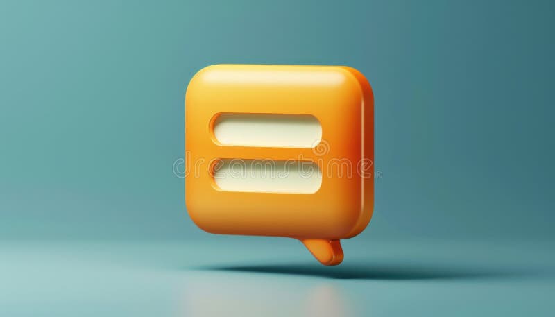 Bright Orange Chat Bubble Icon with Two Horizontal Lines on a Gradient ...