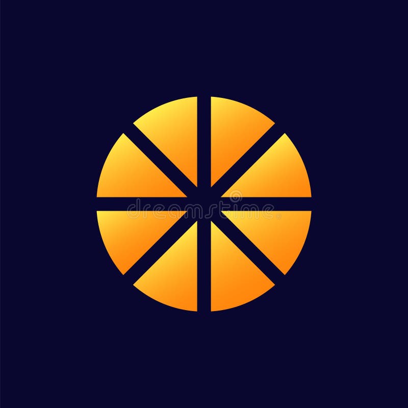Bright Orange Circle Divided into Eight Equal Segments Stock ...