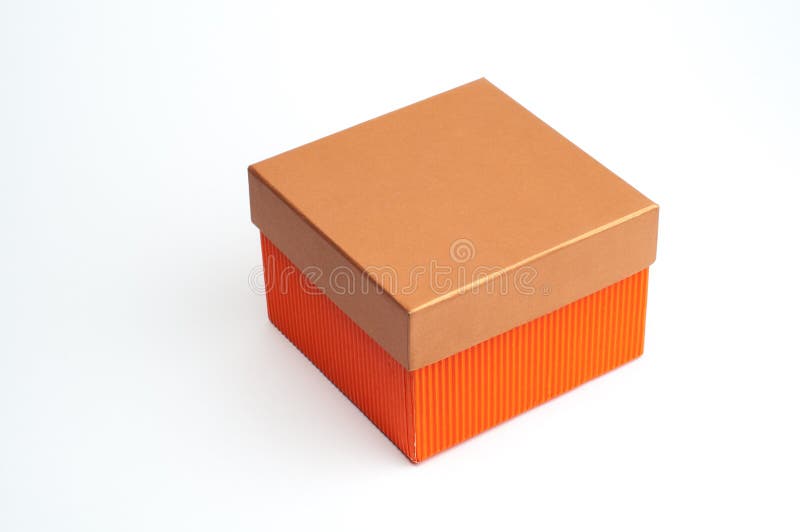 Beautiful Single Orange Color Gift Box. Stock Image - Image of cutout ...