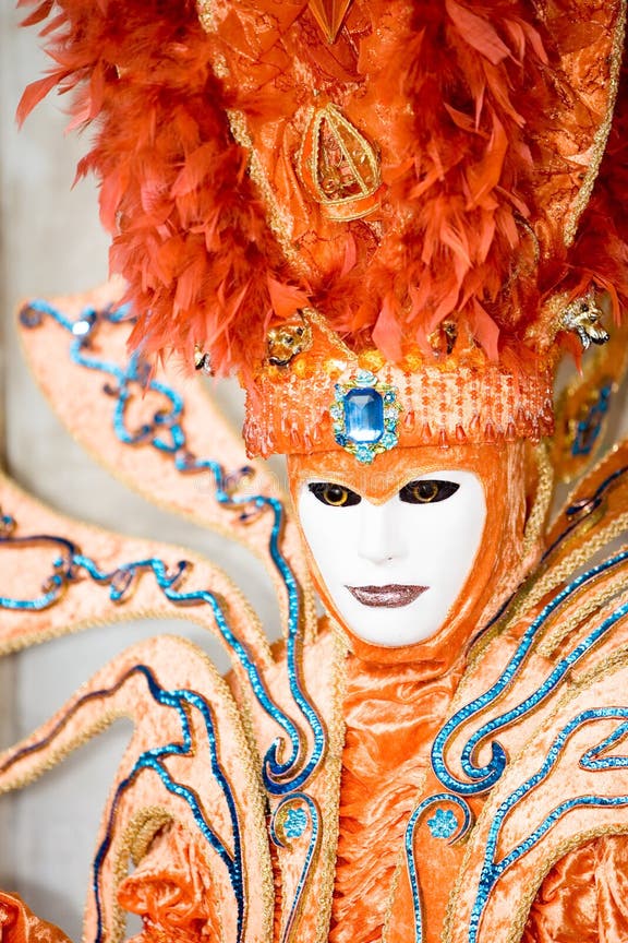 An bright orange costume stock image. Image of party, plume - 2677291