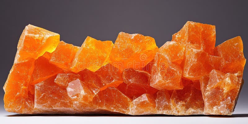 Bright Orange Crystal Formation with Reflective Surface and Natural ...