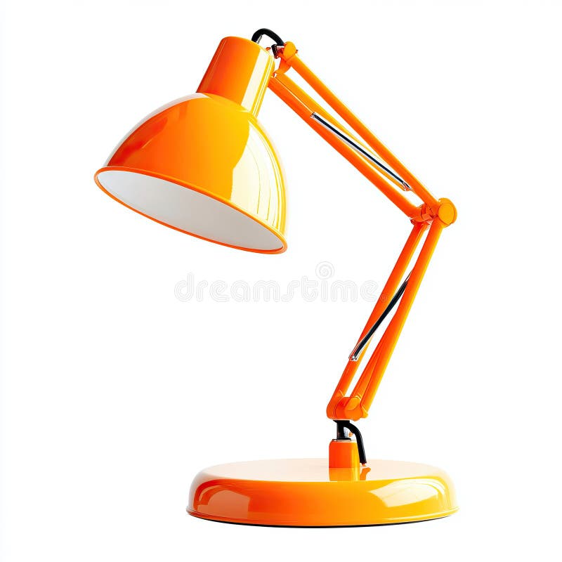 Bright Orange Desk Lamp on White Background Stock Photo - Image of soft ...