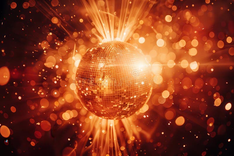 A Bright Orange Disco Ball is Surrounded by a Blurry Background of ...