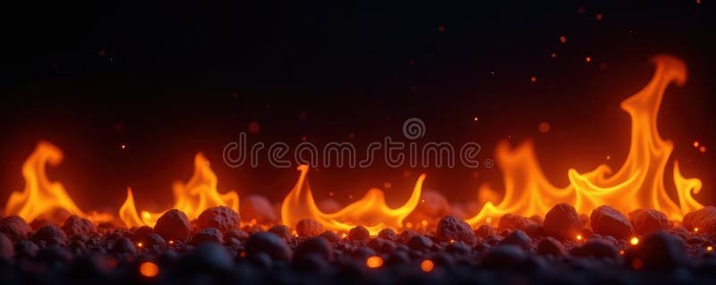 Bright Orange Embers Against Black Background , Macro, Shadow, Intense ...