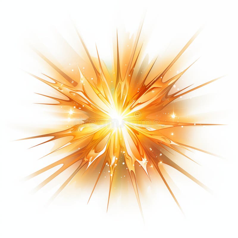 Bright Orange Energy Burst Explosion with Glowing Light Effects Stock ...