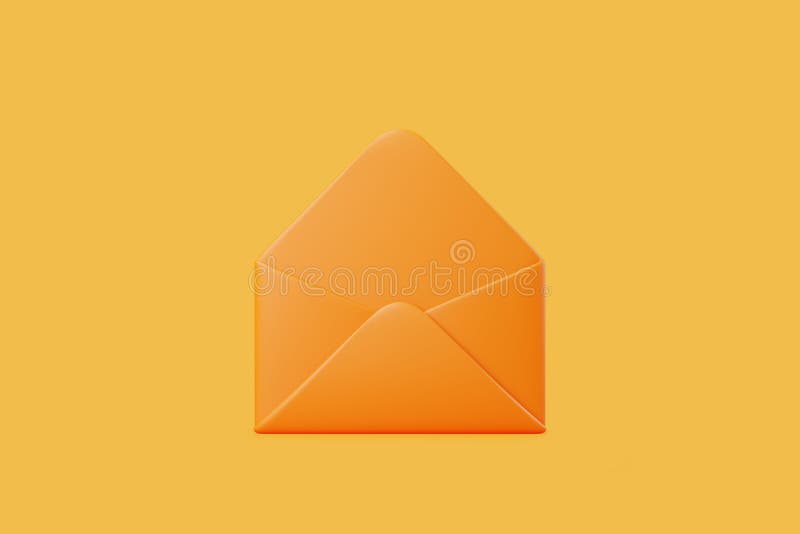 Bright Orange Envelope Icon on Yellow Background Stock Illustration ...