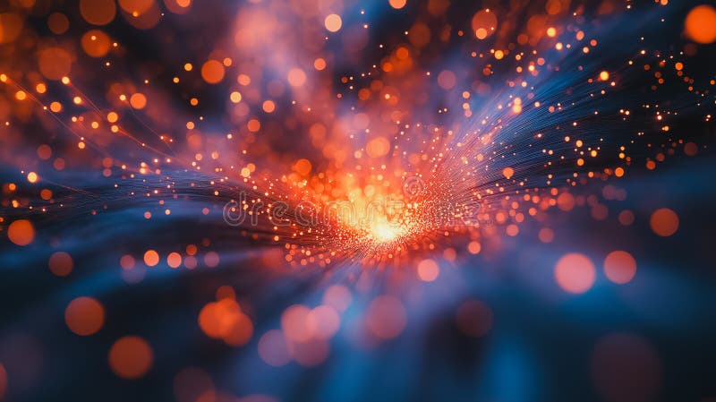 A Bright Orange Explosion in the Sky with a Blue Background. the ...