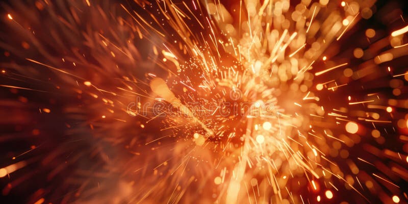A Bright Orange Explosion of Sparks and Fire Stock Photo - Image of ...