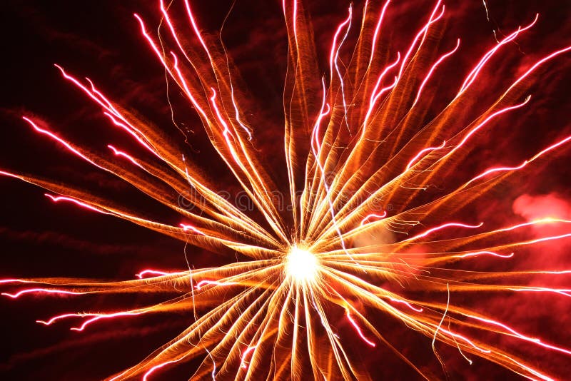 Bright orange fireworks stock photo. Image of night, orange - 67422982