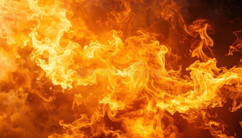 Bright Orange Flame Background, Spark Ignition Evolving into Full Flame ...