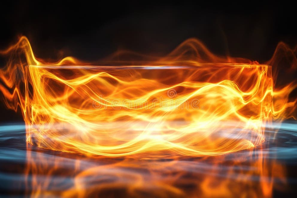 Dynamic Flames Dancing in Circular Motion with Glowing Edges in a Dark ...