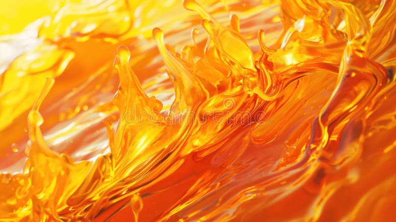 Bright Orange Flaming Liquid Fire. Generative AI Stock Illustration ...