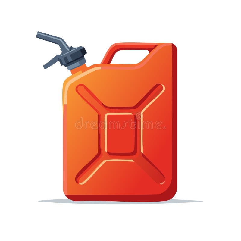 Bright Orange Gasoline Can with Spout a Vector Illustration of Fuel ...