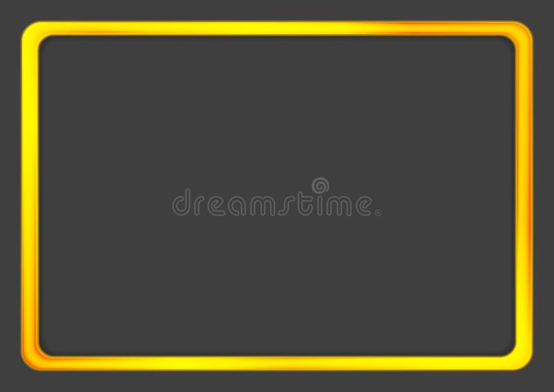 Bright Orange Golden Neon Frame on Dark Background Stock Vector ...