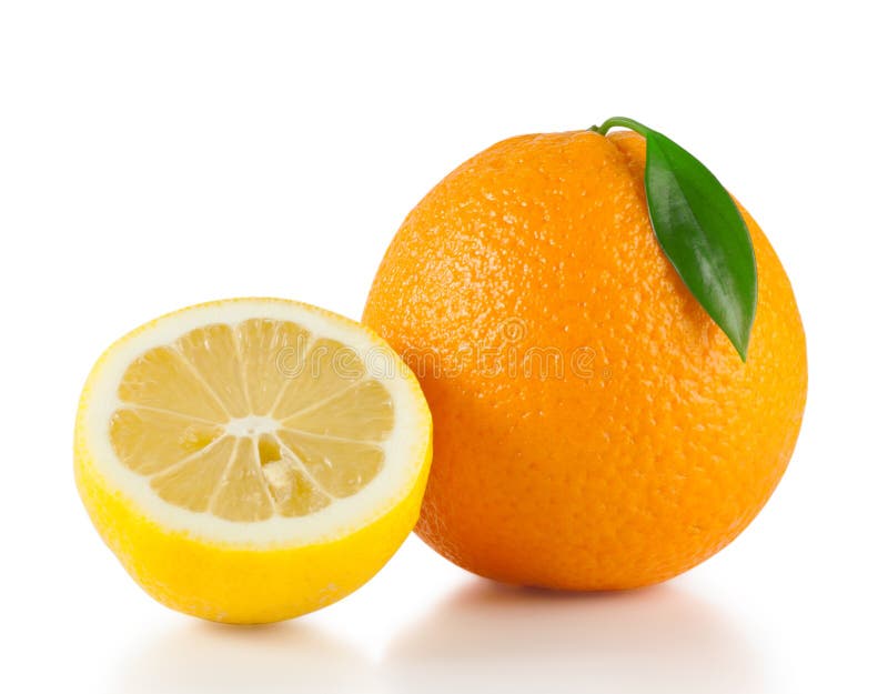 Bright Orange with Half a Lemon Stock Photo - Image of food, color ...