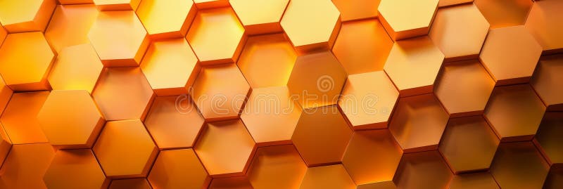 Abstract Honeycomb Pattern with Hexagonal Shapes Featuring a Golden Hue ...