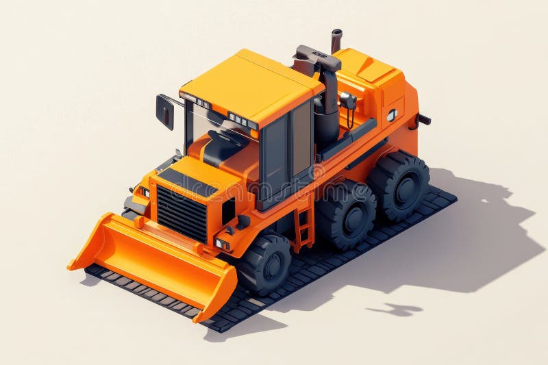 A Bright Orange Industrial Vehicle with a Front Blade, Designed for ...