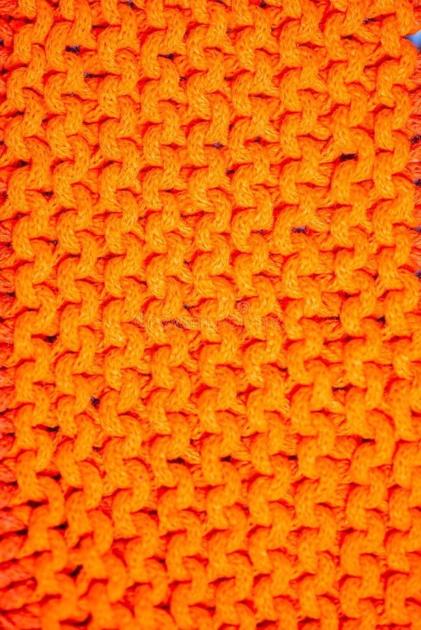 Orange Knitted Fabric Large Loops Stock Photo - Image of backdrop ...