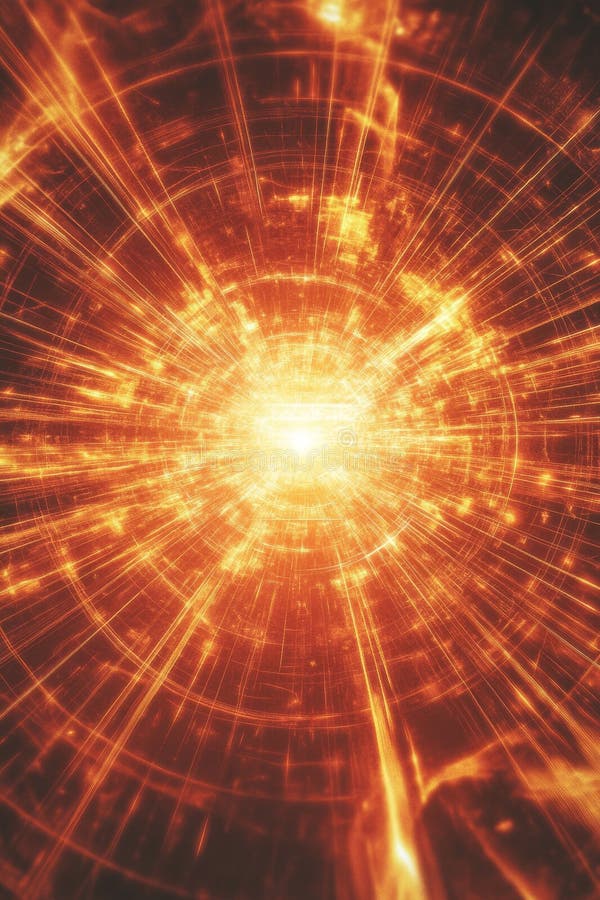 A Bright Orange Light is Shown in the Center of the Image Stock ...