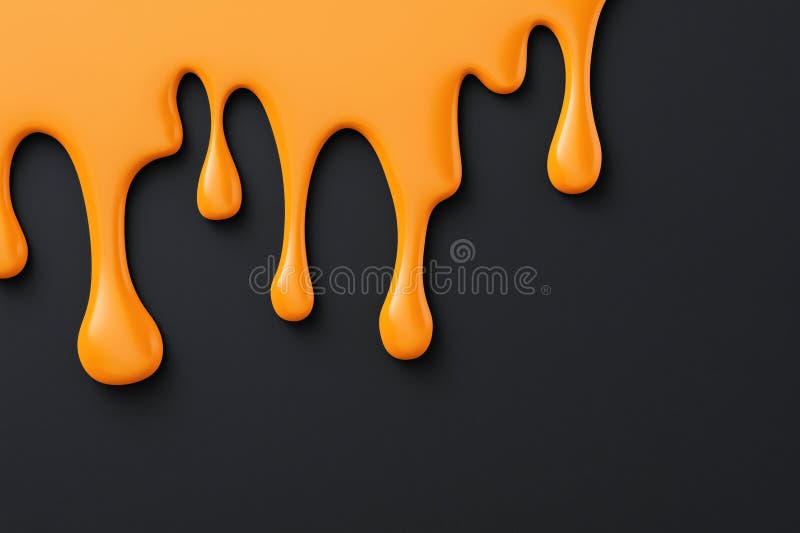 Bright Orange Liquid Dripping Against Dark Background Creates Striking ...