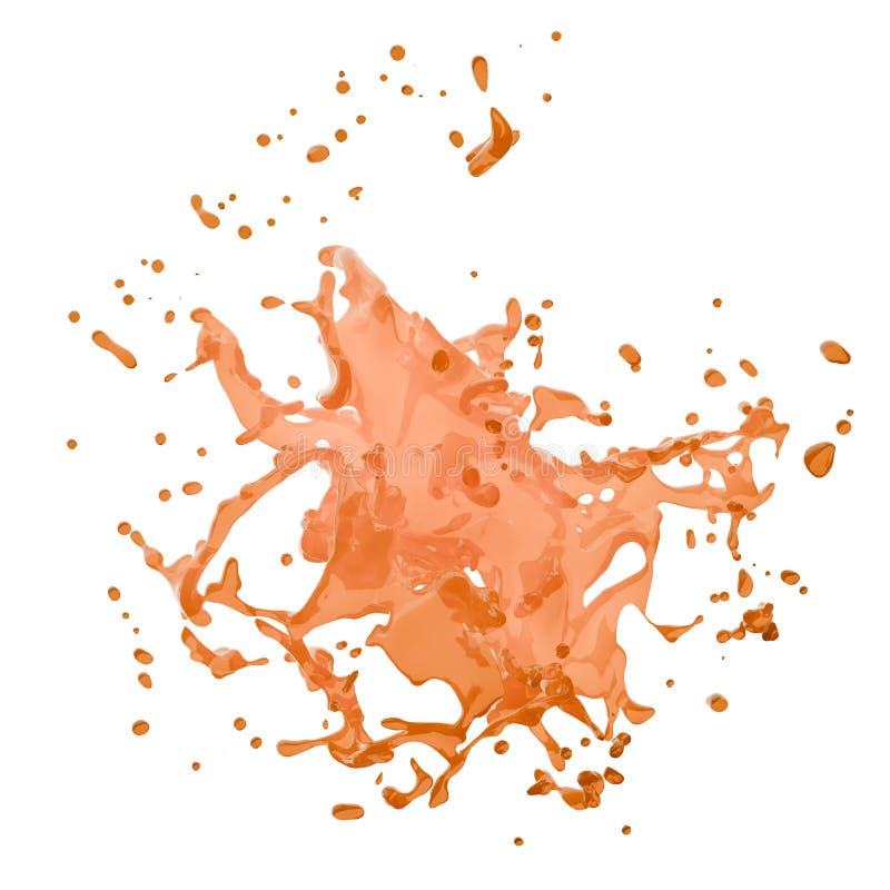 Bright Orange Liquid Splashes in Various Shapes and Patterns, Creating ...