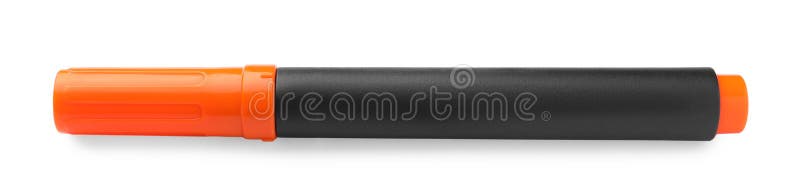 Bright Orange Marker Isolated on White. School Stationery Stock Image ...