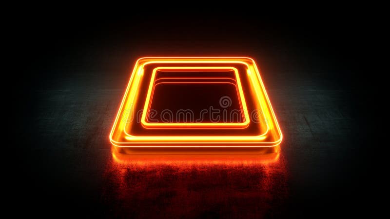 Neon Square Shapes Illuminated in an Abstract Setting at Night ...