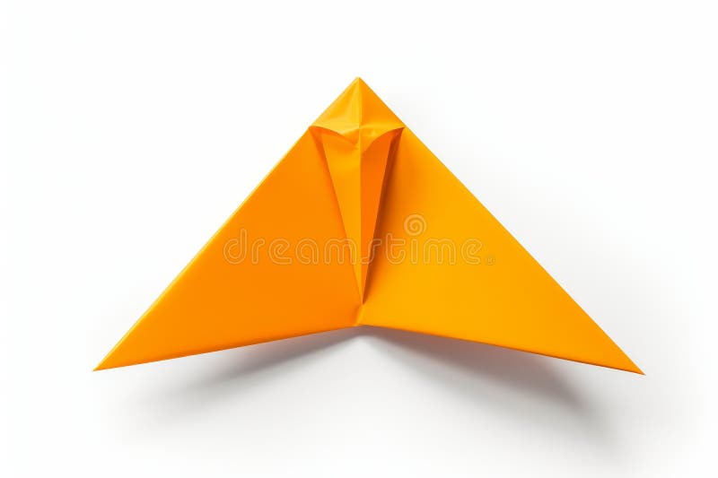 Bright Orange Origami Bird Crafted from a Triangular Sheet of Paper on ...