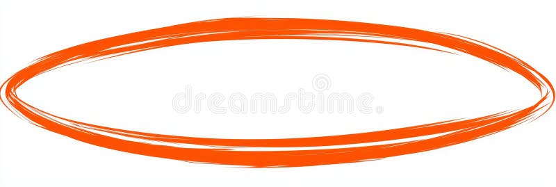 A Bright Orange Oval Frame, Hand-illustrated with a Textured Design ...