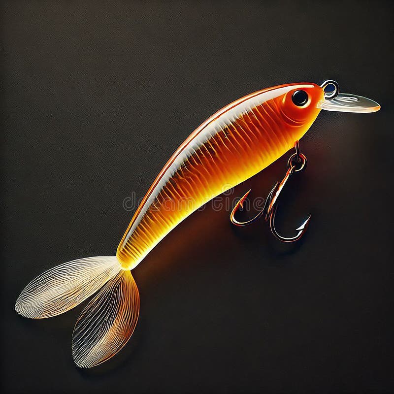Bright Orange Paddle Tail Soft Lure with Translucent Finish Stock ...