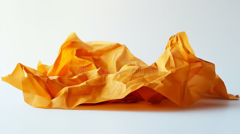 Bright Orange Paper Crumpled into a Jagged yet Elegant Abstract Shape ...