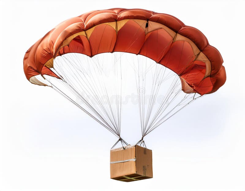 Bright Orange Parachute stock illustration. Illustration of packaging ...