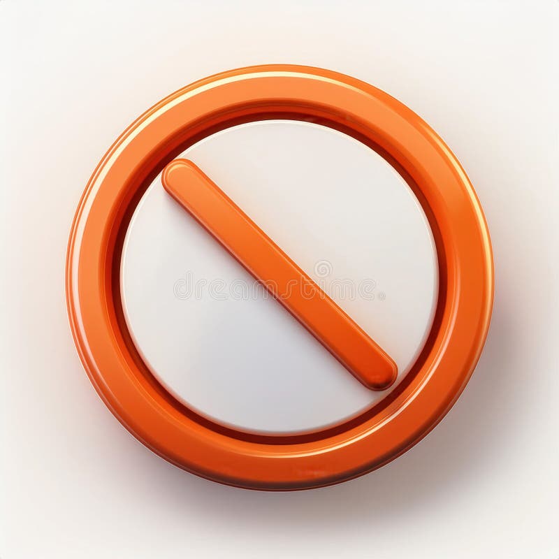Vibrant Orange Prohibition Sign on a Light Background Representing ...