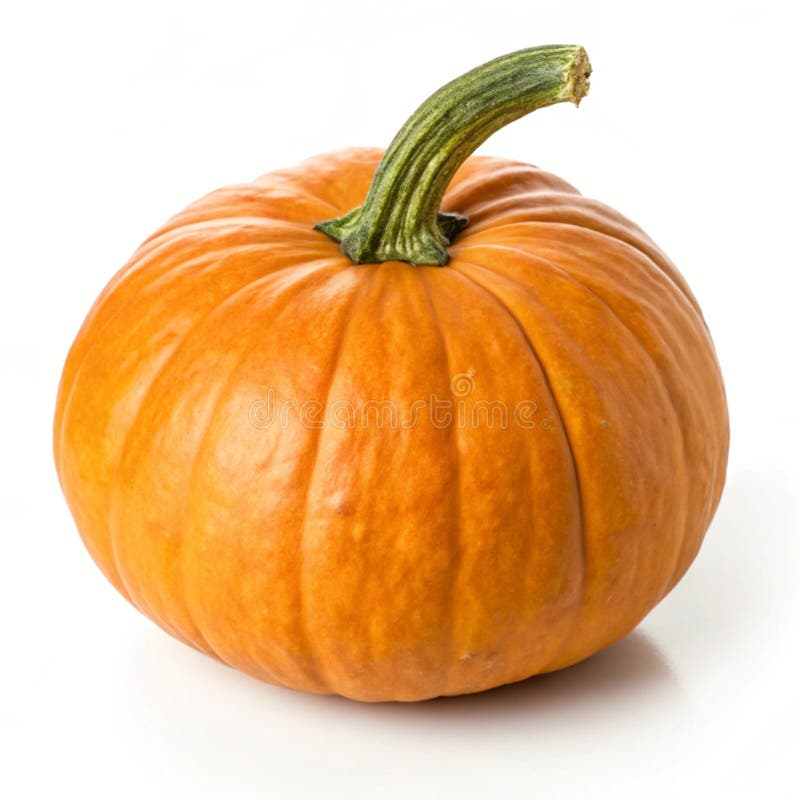 Bright Orange Pumpkin with Green Stem on Transparent Background Stock ...