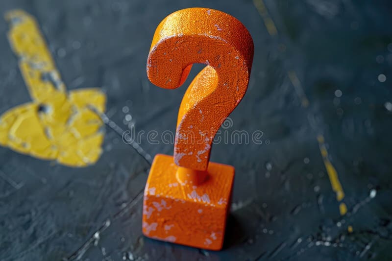 Bright Orange Question Mark on Dark Black Background, Useful for ...
