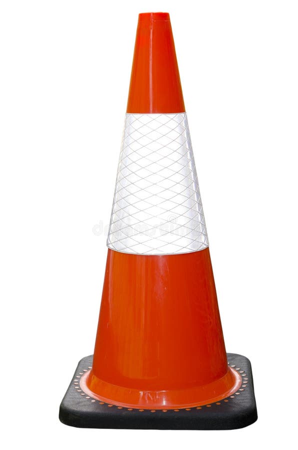 Bright Orange Traffic Cone Isolated on White Background Stock Photo ...