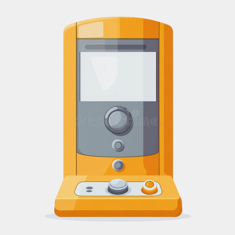 Bright Orange Retro Style Device with Minimalistic Design Featuring a ...