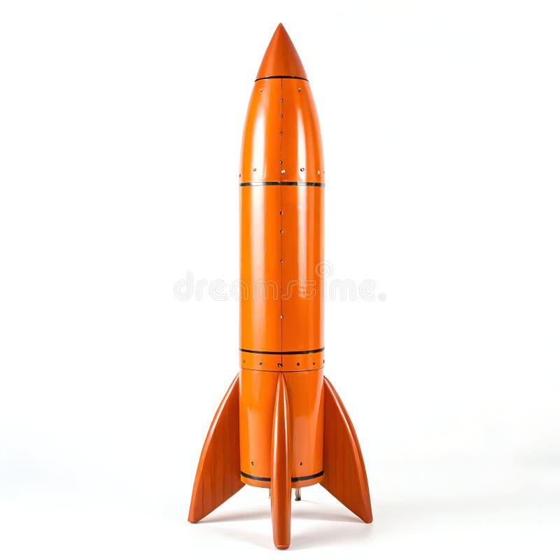Orange Rocket Isolated on White Background Stock Illustration ...