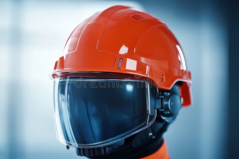 Bright Orange Safety Helmet with Visor Designed for Construction ...