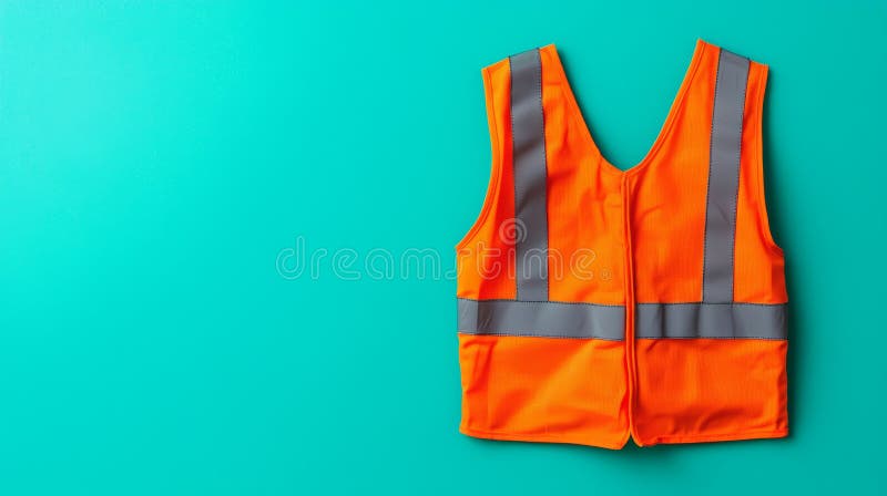 Bright Orange Safety Vest Icon on Light Background for Safety and ...