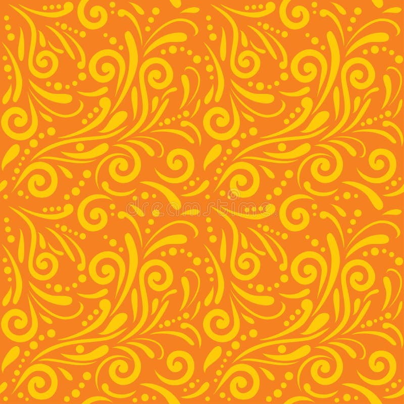 Bright Orange Seamless Ornamental Pattern for Design Stock Vector ...