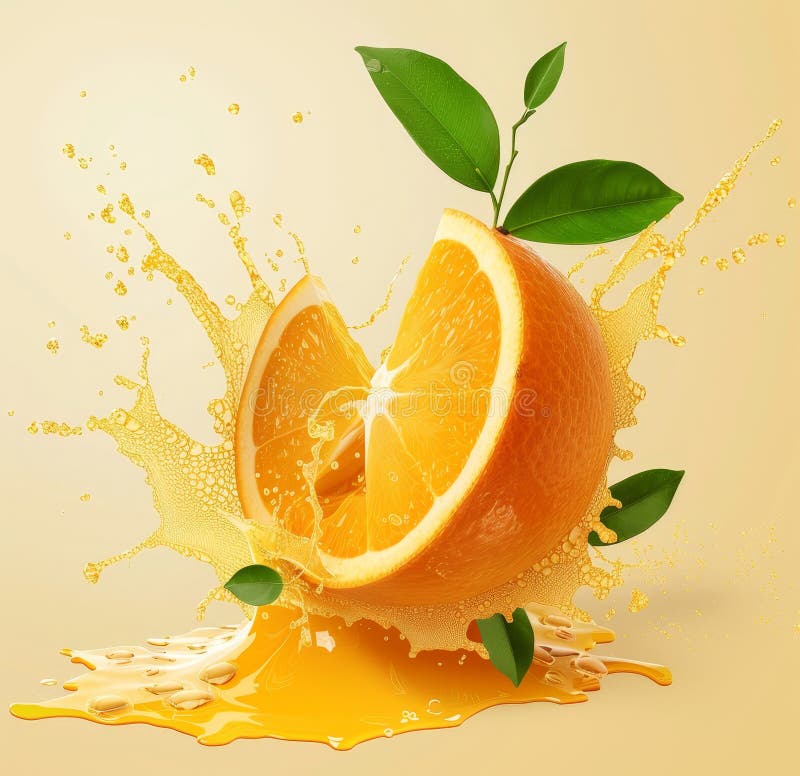 Dynamic Orange Citrus Explosion Juice Splashes Freshness Stock Photos ...