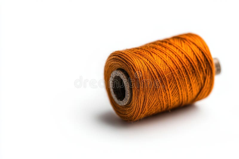 Bright Orange Sewing Thread Spool Placed on White Background for ...