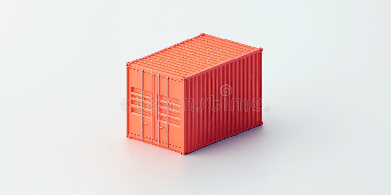 Bright Orange Shipping Container on Neutral Background for Transport ...