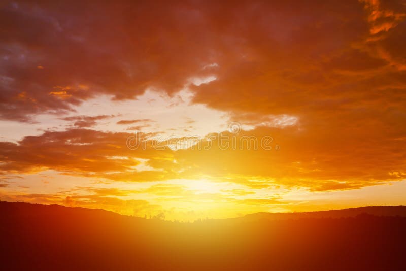Bright Orange Sky Clouds before Rain at Sunset. Cloud on Sunset for ...