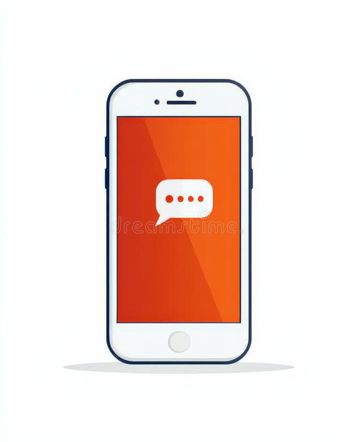 Bright Orange Smartphone Messaging Interface Representing Modern ...