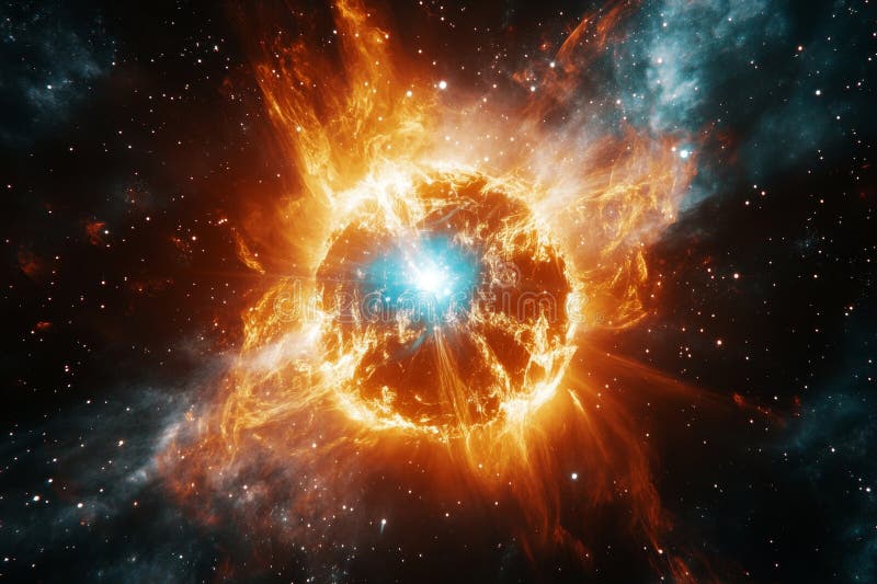 Bright Orange Star in the Sky Stock Illustration - Illustration of ...