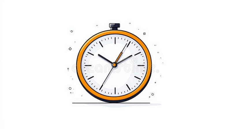 Bright Orange Stopwatch Illustration with Clear Time Indicators and ...