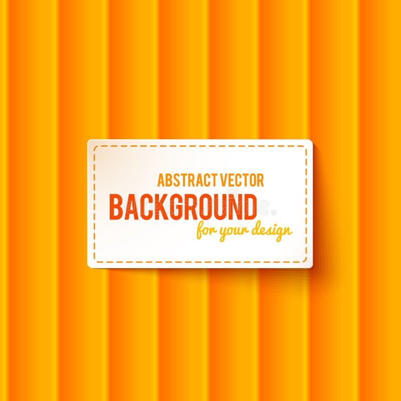 Bright Orange Stripes Background with Label Stock Vector - Illustration ...