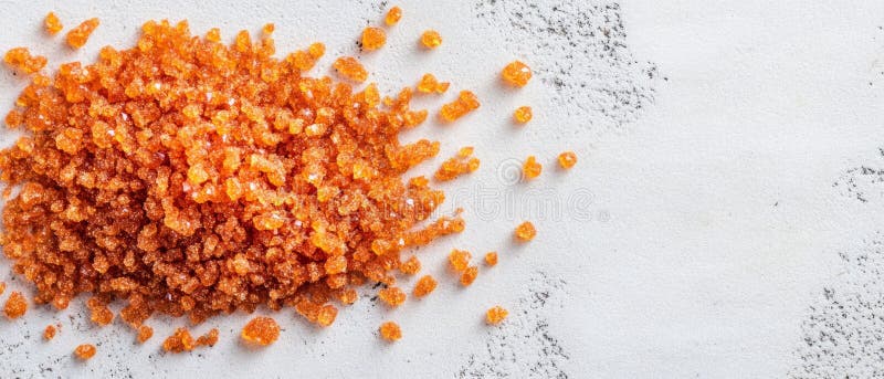 Bright Orange Sugar Crystals Spread Across a Light Textured Surface ...
